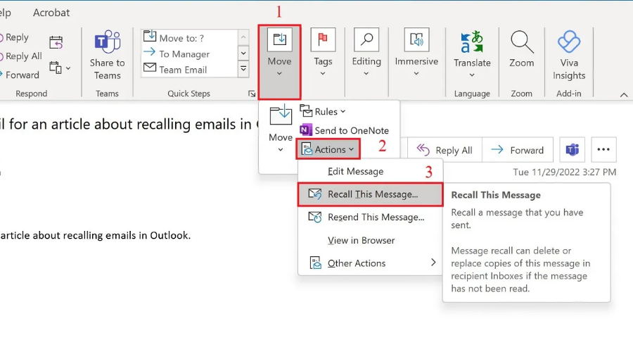 How Do You Recall an Email in Outlook